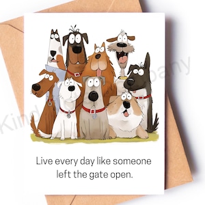 Funny Dog Note Card: Surprised Dogs, Motivational Quote - Etsy