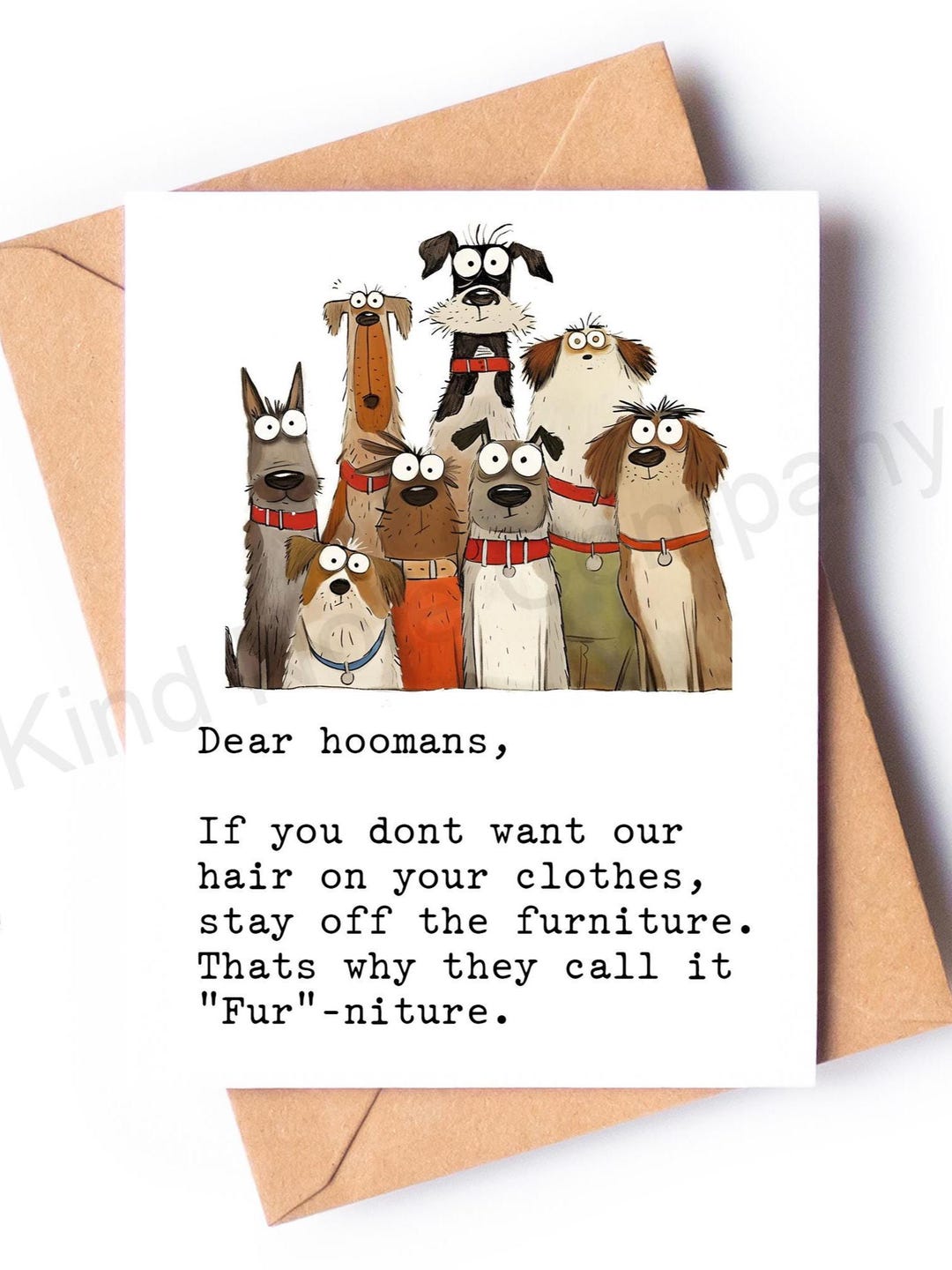 Funny Dog Note Card: Dog Hair on Furniture - Blank Inside - Etsy