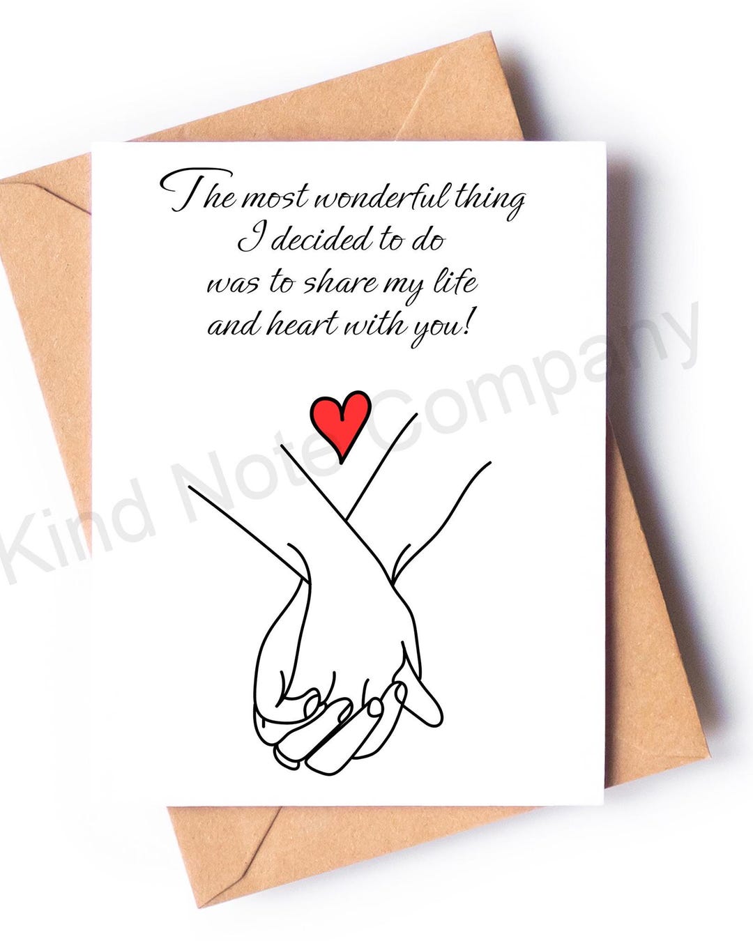 Love Note Card: Valentine's Day, Anniversary, Blank Inside - Etsy