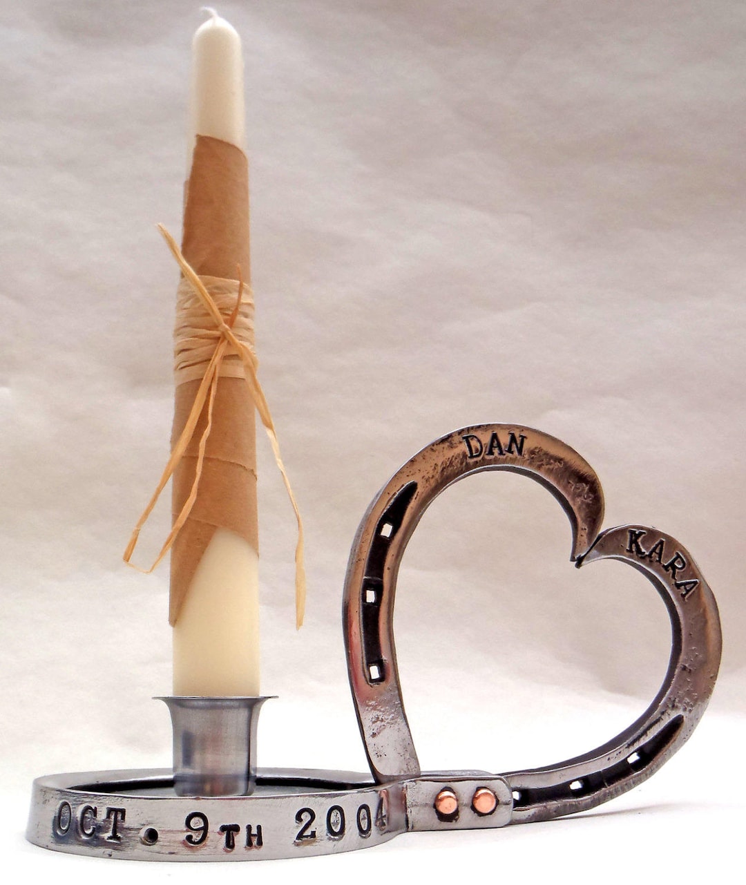 Wedding Gift. Anniversary Gift. Personalised. Horseshoe Candle Holder ...