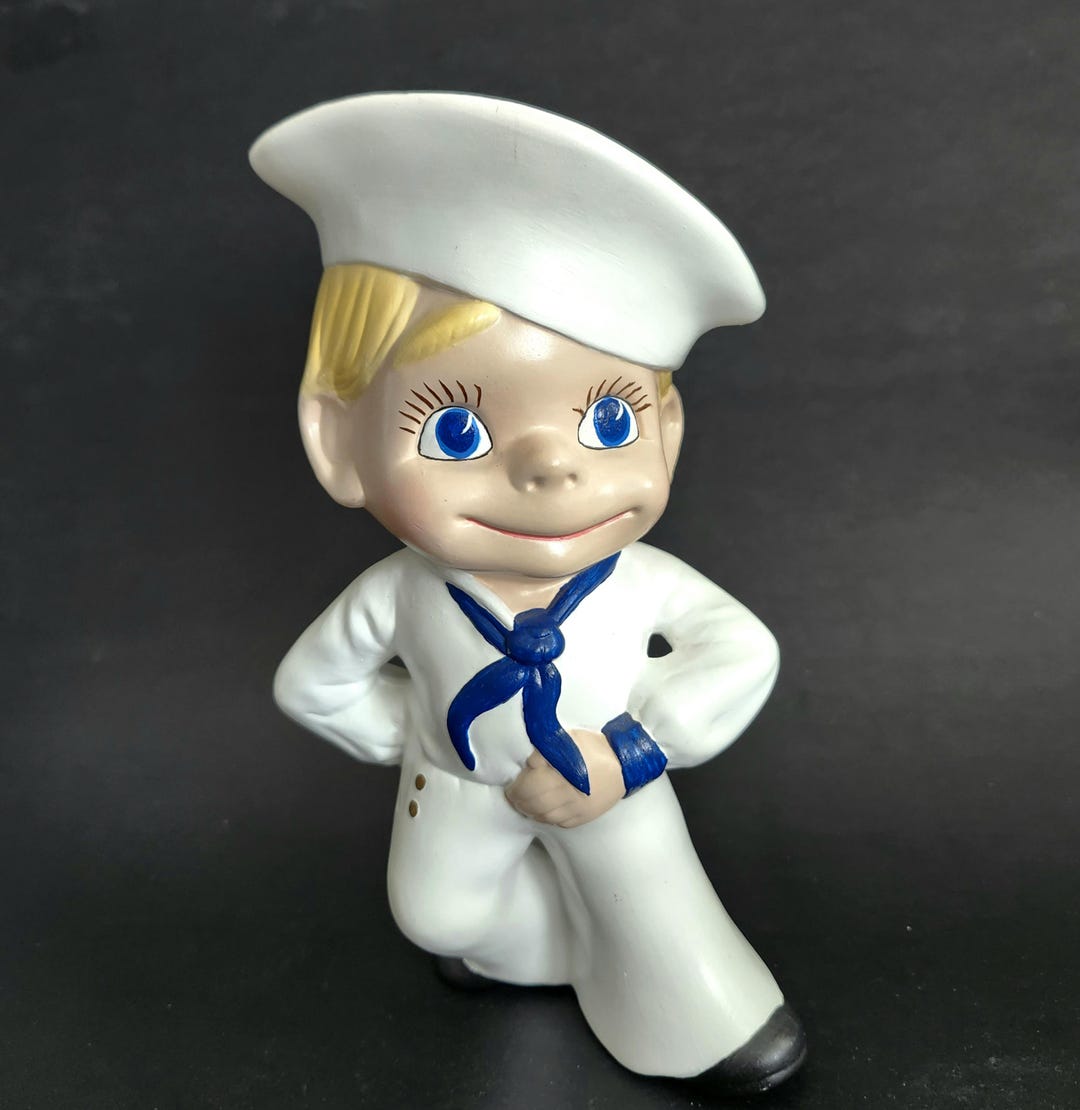 Vintage 1986 Sailor Boy Figurine, 9" Height Ceramic Sailor Boy Figurine ...