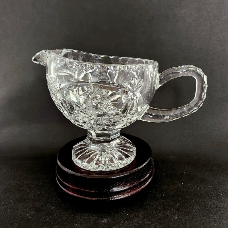 Vintage Art Deco Cut Crystal Gravy Boat, Pinwheel Star Pattern - Etsy