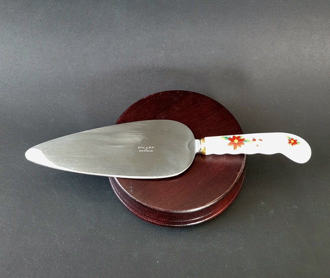 Royal Albert Poinsettia Pie Server, Pie Cutter, Pie Knife, Made in ...