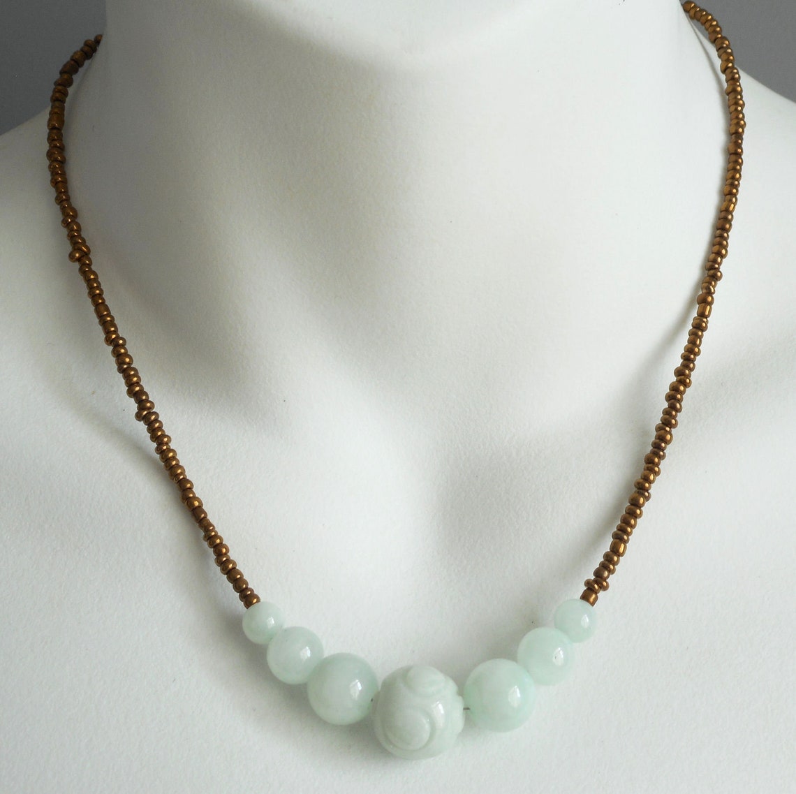 Natural Jade Choker Handmade Jade Beaded Necklace Layered - Etsy