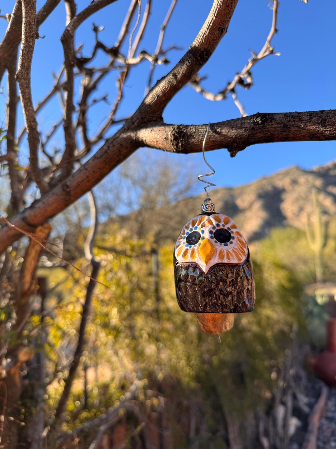 Oscar the Owl Bell *** Hand Built Pottery Owl Bell ~ Ceramic Owl Bell ...