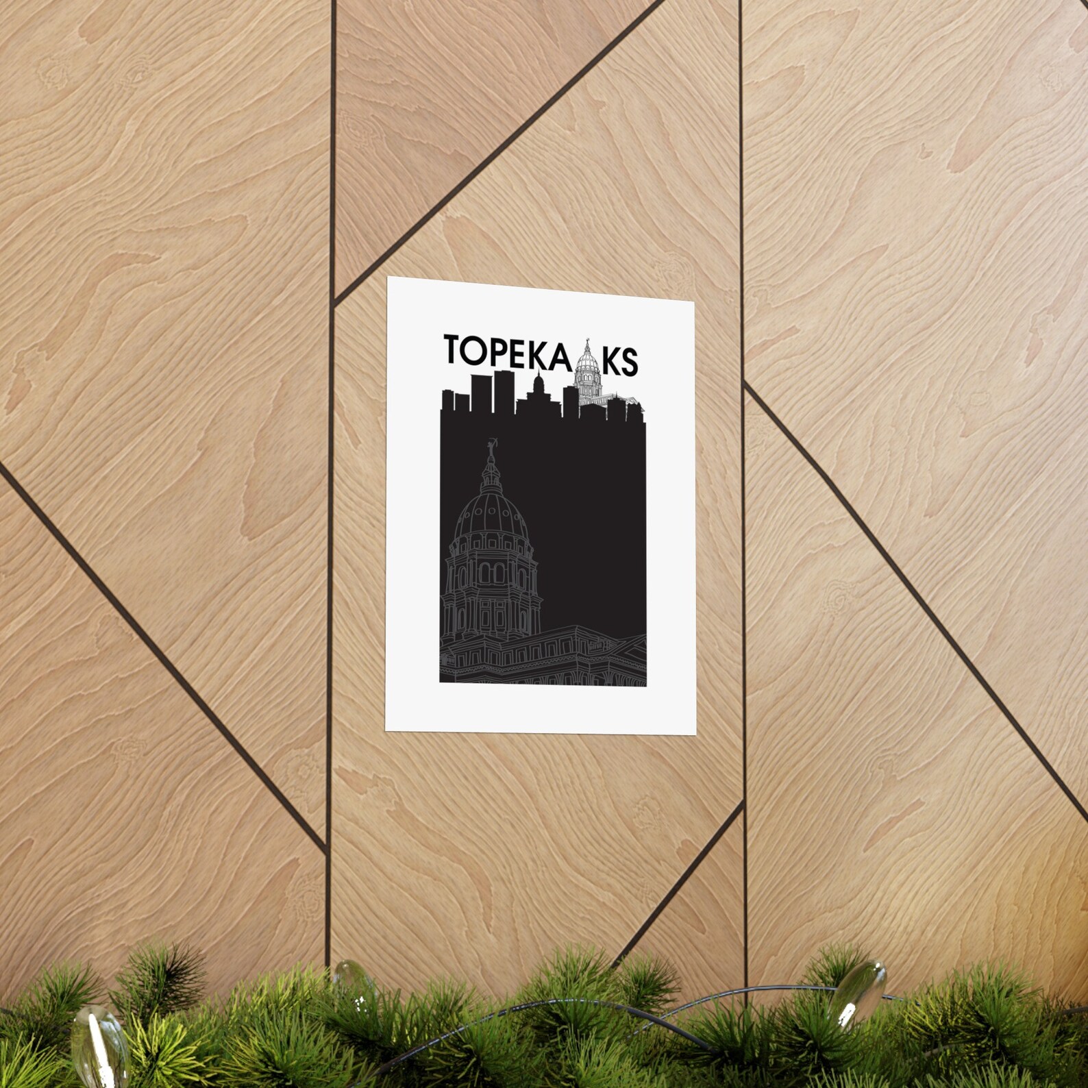 Topeka Poster, Kansas Print, Topeka Art, Topeka Kansas, Skyline ...