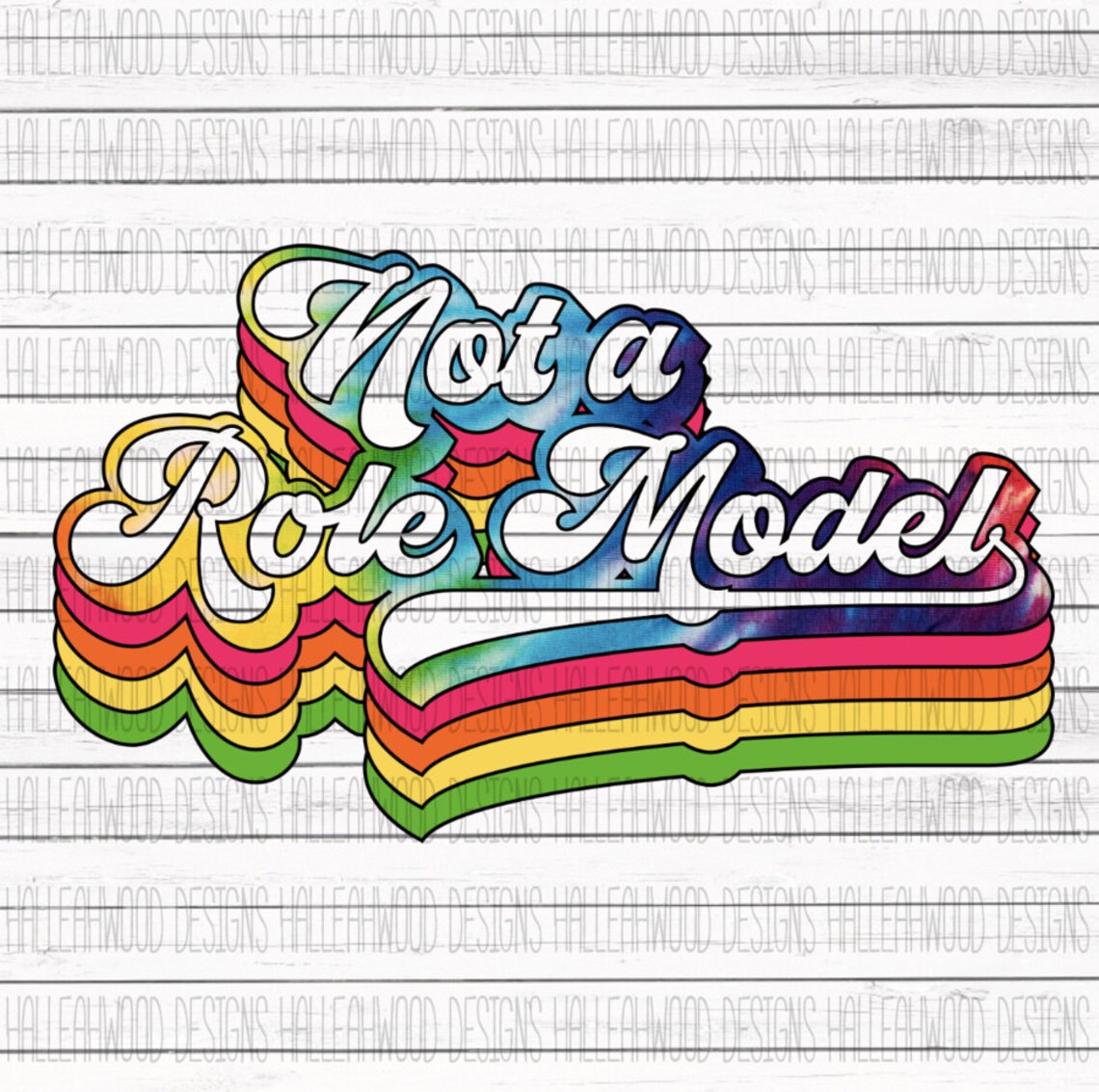 Not a Role Model Stacked Text Digital Design | Etsy