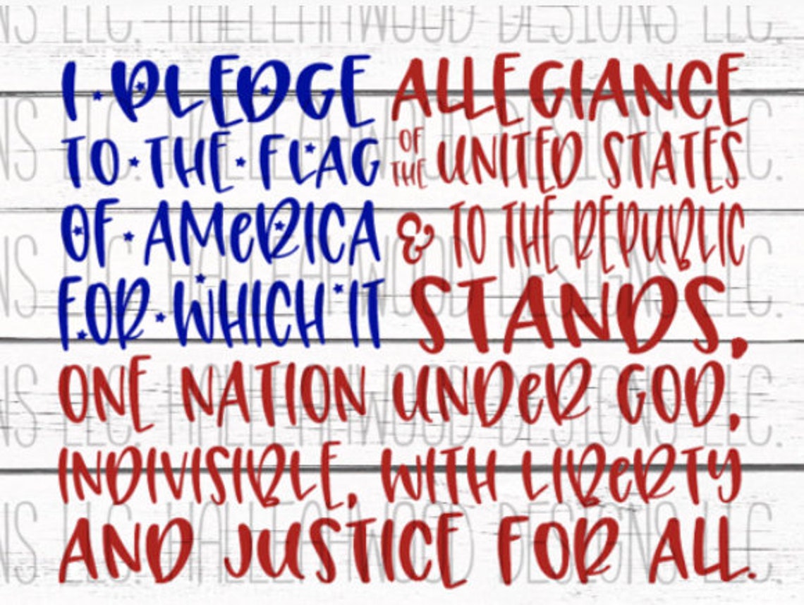 Flag- Pledge Words - Etsy