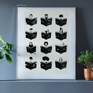 Book Lovers Wall Art: Bibliophilia Illustration Art / Giclée - Etsy