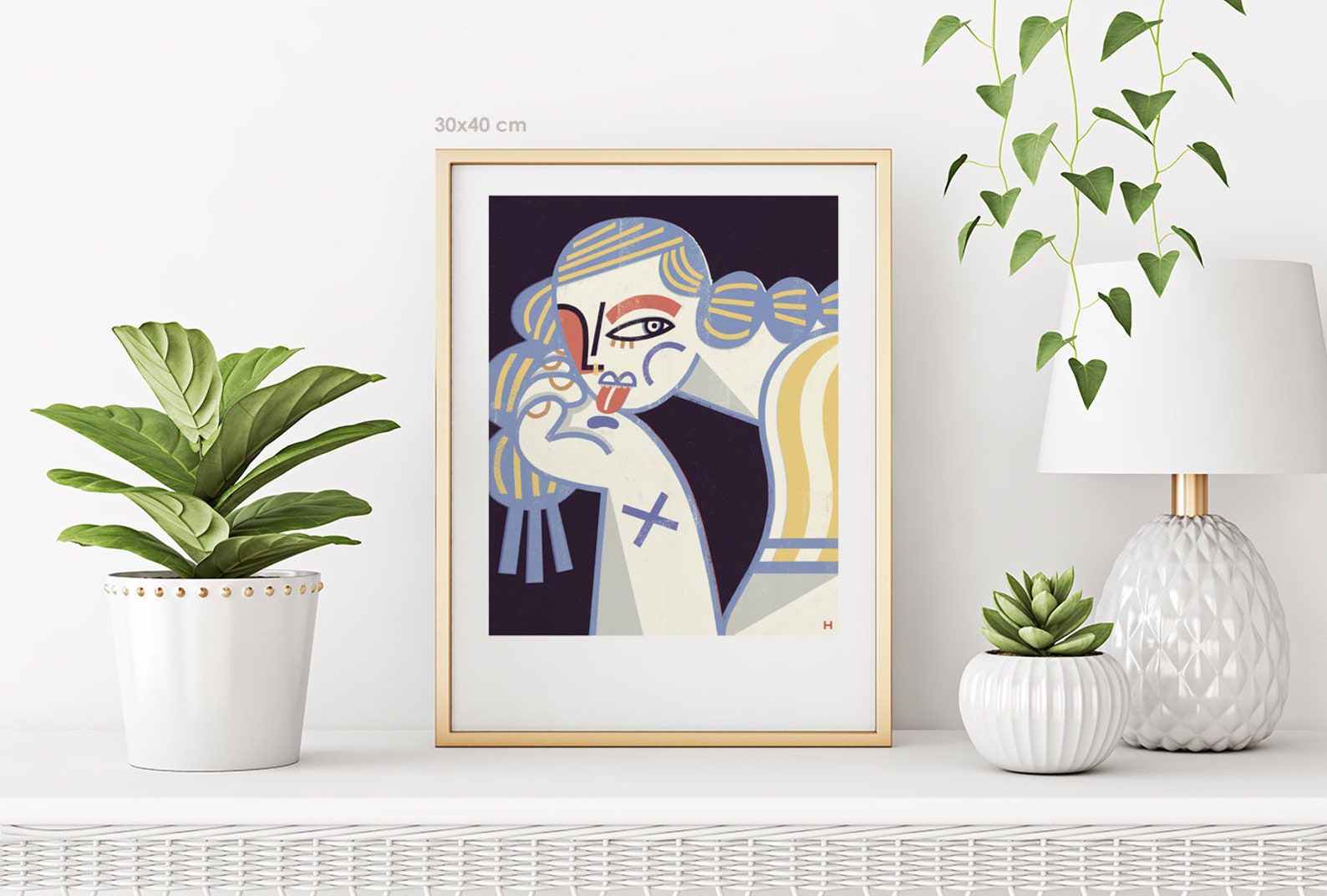 Modern Geometric Illustration / Candy Mad Girl Illustration Poster ...