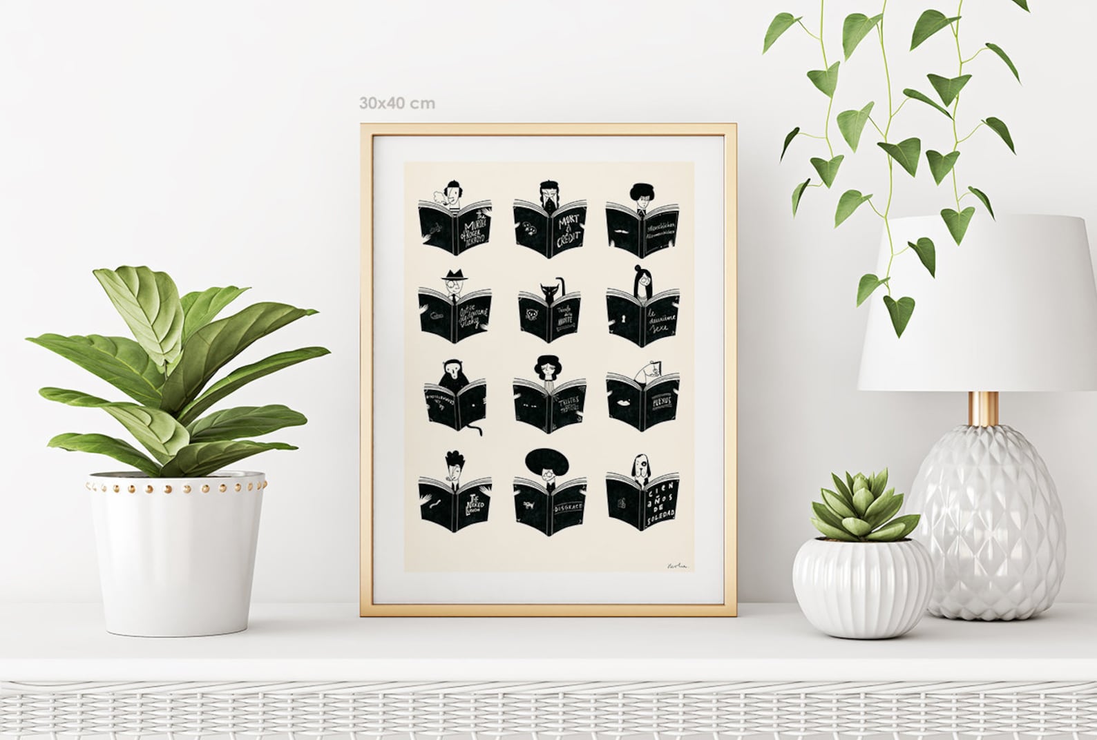 Book lovers wall art: Bibliophilia illustration art. Giclée | Etsy