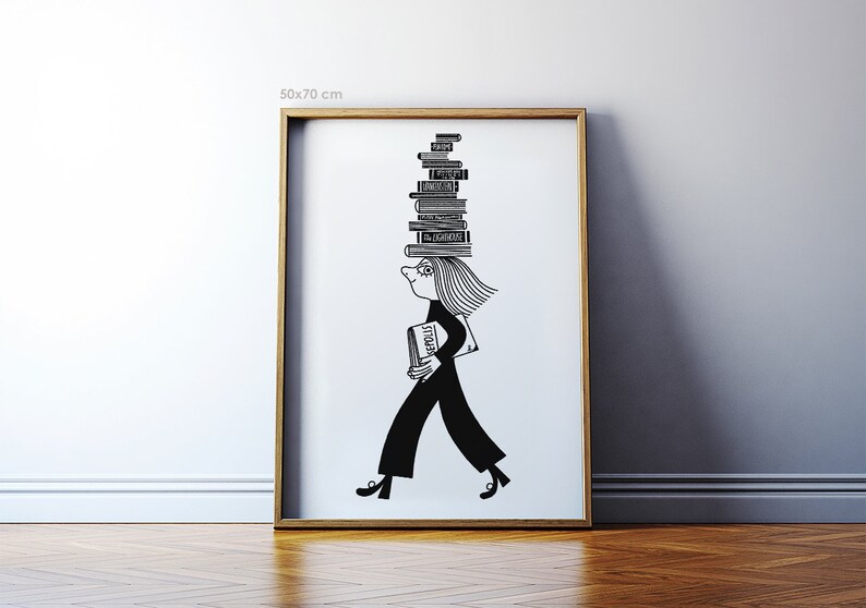 Book Lovers. Bibliophilia. Illustration Art. Giclée Print on | Etsy