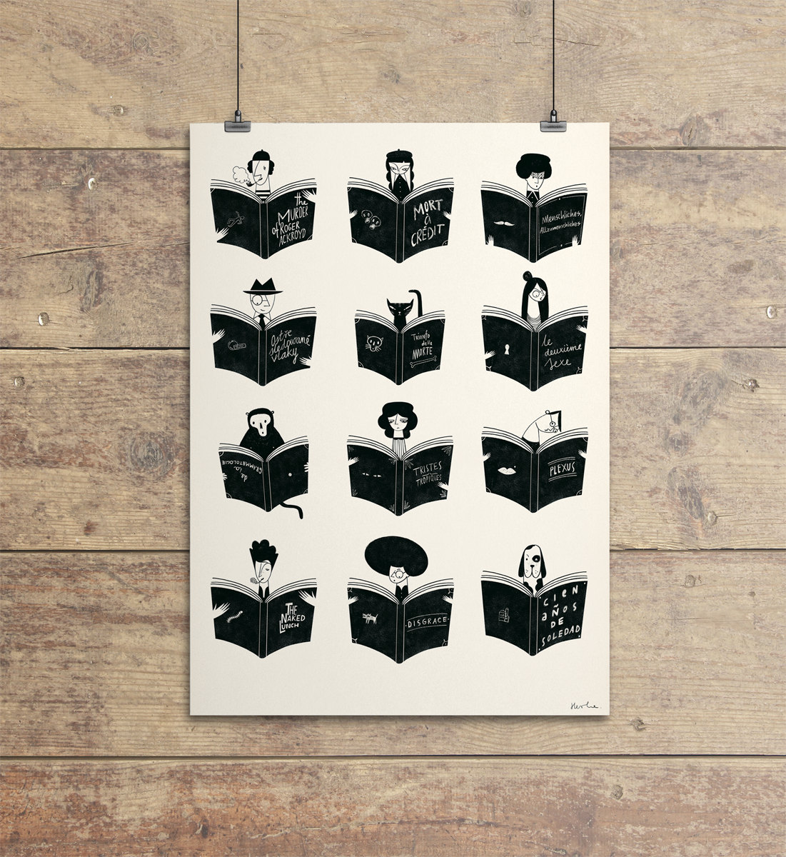 Book lovers wall art: Bibliophilia illustration art. Giclée | Etsy