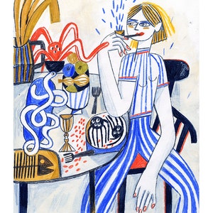 Art Print: Octopus / Fine Art Print on Archival Paper / Cubist ...