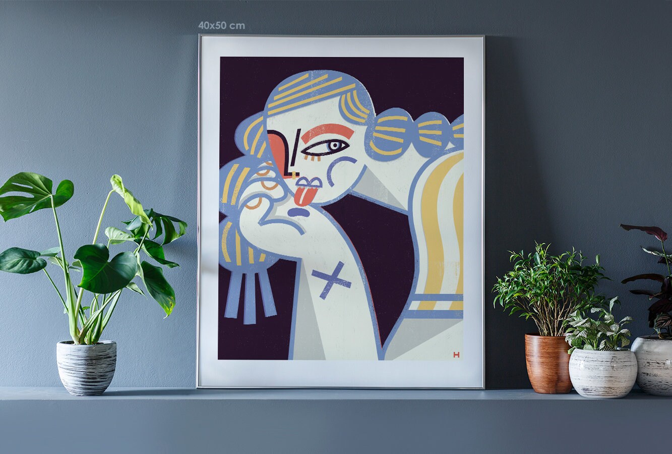 Modern geometric illustration / Candy mad girl illustration | Etsy