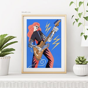 Art Print: Bass Player / Fine Art Giclee Print / Bass Guitar ...