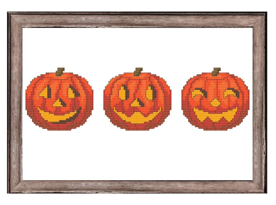 Halloween Pumpkins Cross Stitch Pattern - Etsy