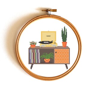 Yellow Record Player Cross Stitch Pattern - Etsy