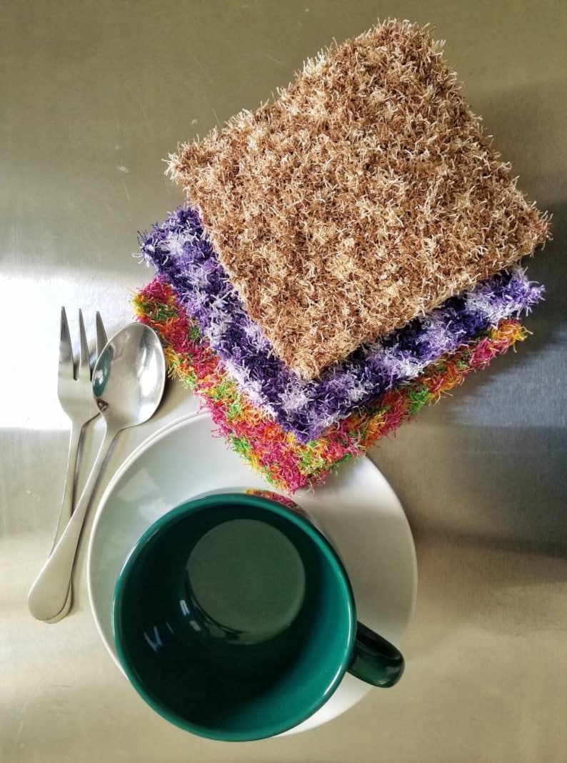 Handmade Dish Cloth/ Scrubbies/ Crochet Dish Towel/ Reusable - Etsy