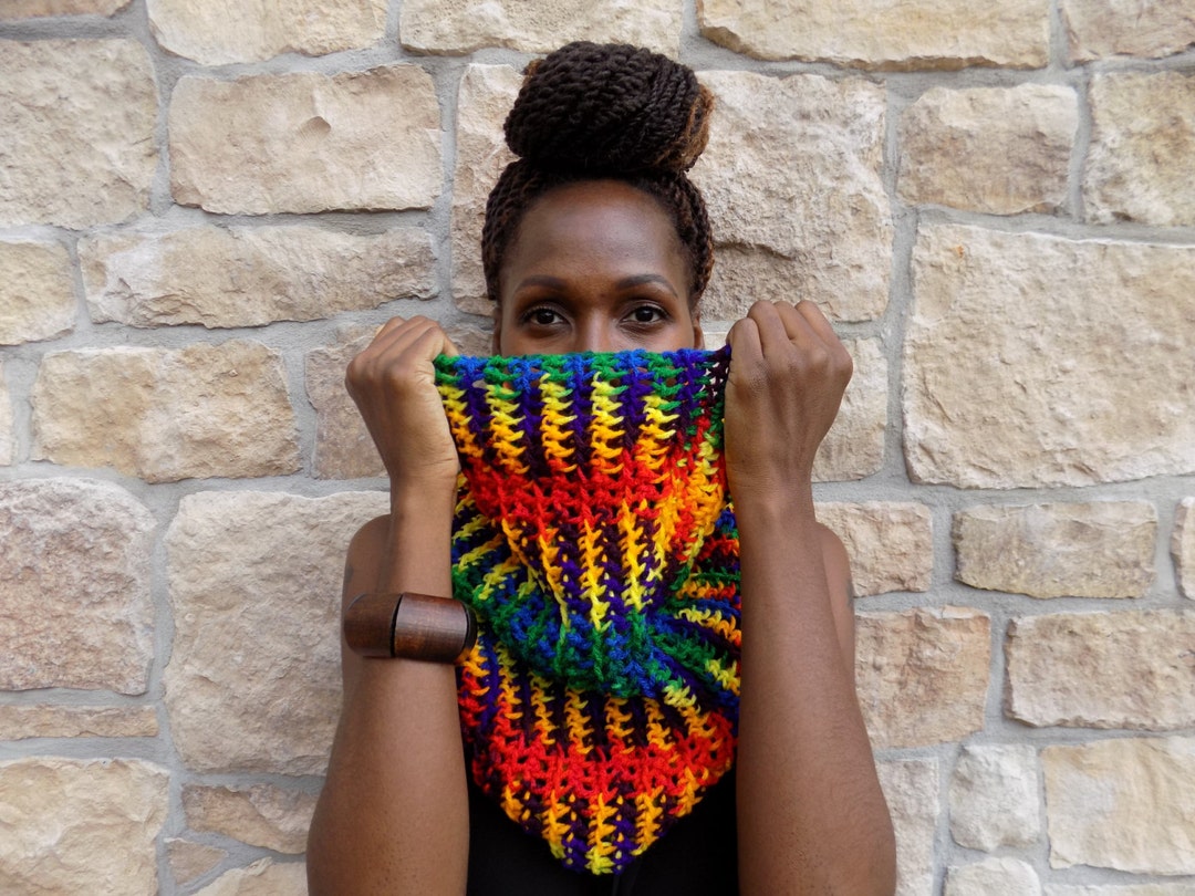 Multicolored Crochet Infinity Scarf/ Loop Scarf/ Cowl Scarf/ Handmade ...