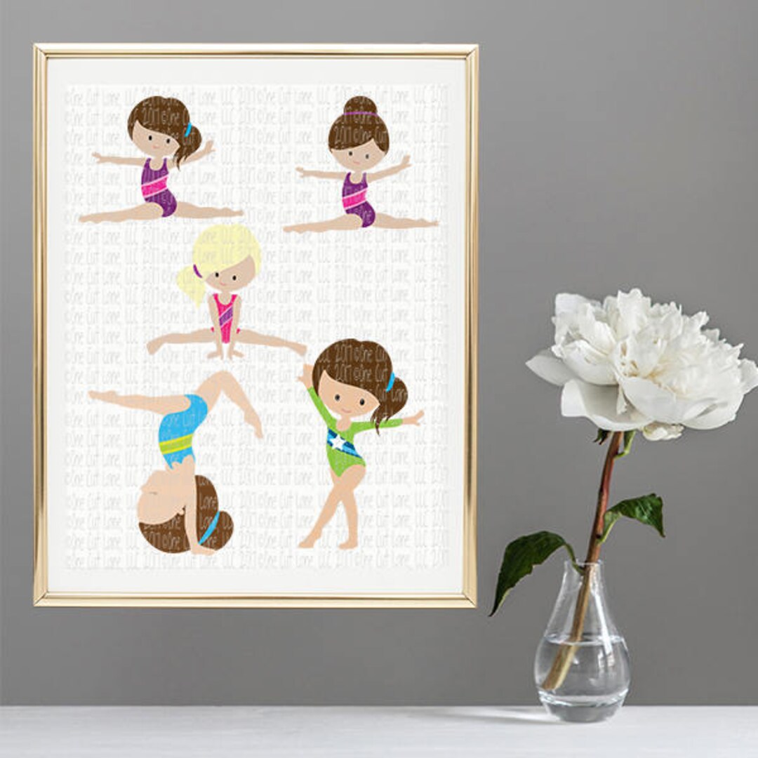 SVG, DXF, Pdf, Studio3 Cut File, CF Gymnast Bundle, Silhouette Cut File ...