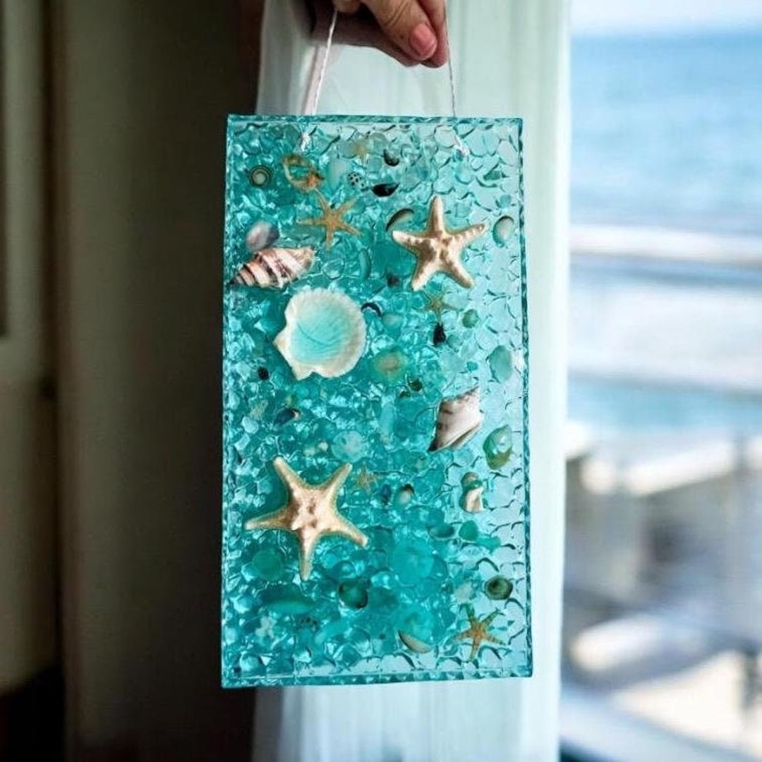 Seashell Beach Suncatcher, Sand Dollars, Starfish, Hawaiian Shells ...
