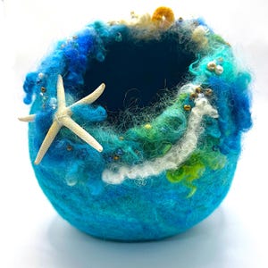 The Reef Handcrafted Felted Wool Fiber Vessel/bowl/decorative Sculpture ...