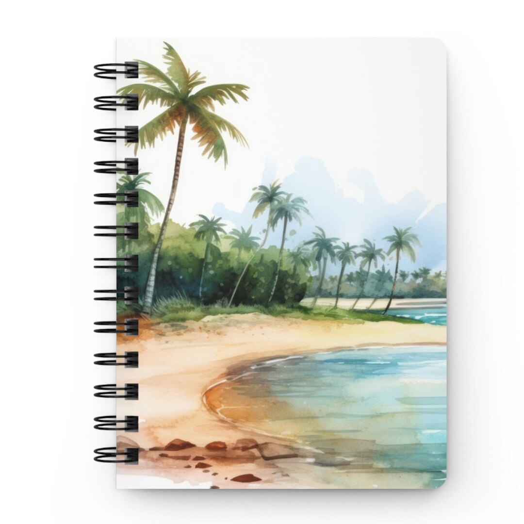 Tropical Beach Spiral Bound Journal, Full Gloss Laminated Covers ...