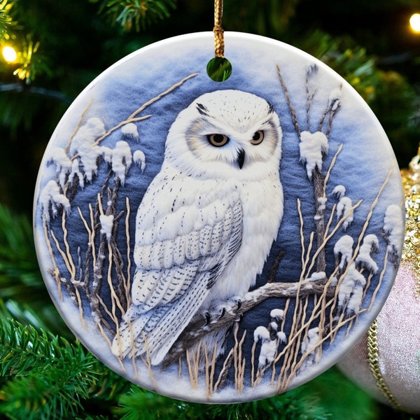 Snow Owl Decoration - Etsy