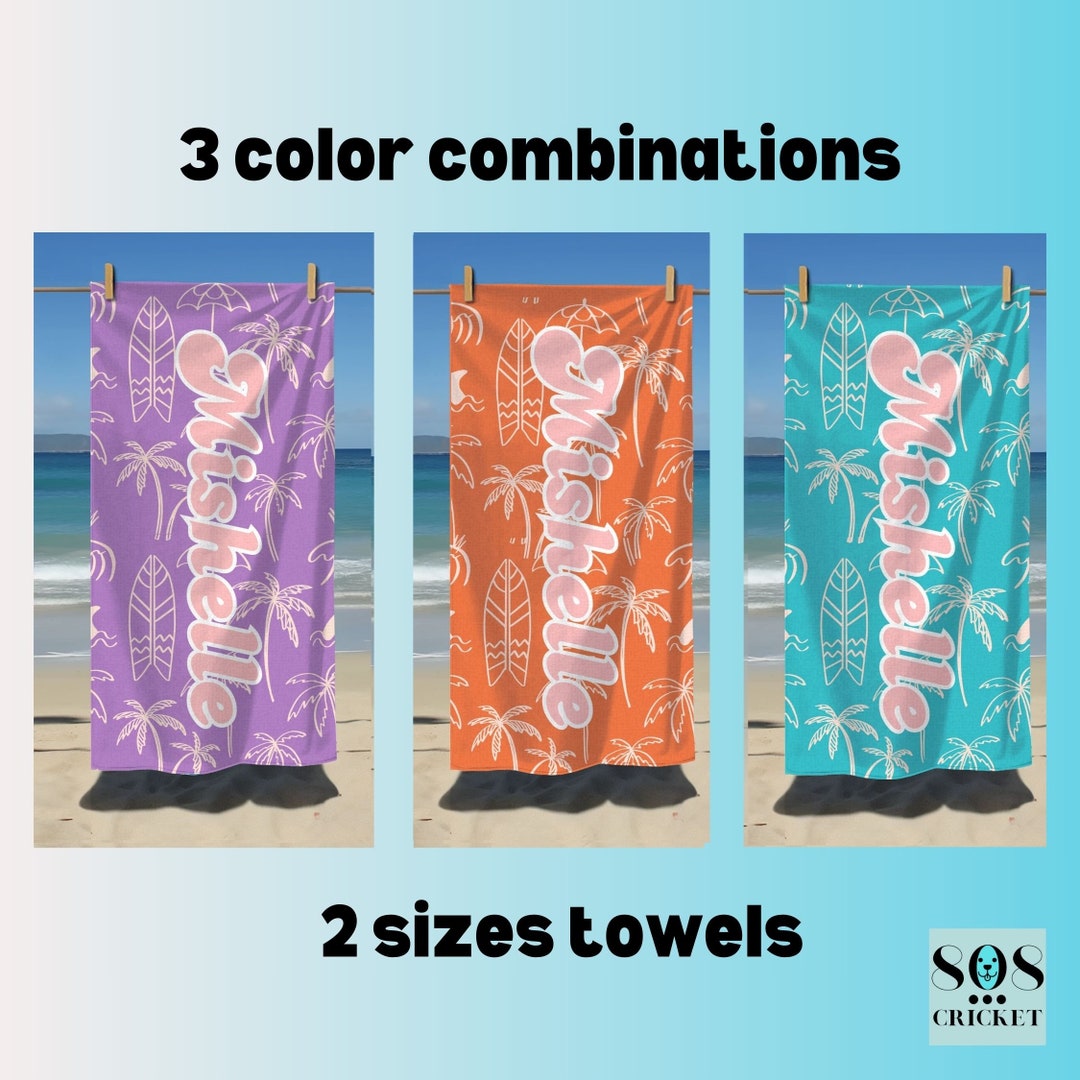 Personalized Hawaiian Surfboards & Palms Beach Towels, Custom Gifts for ...