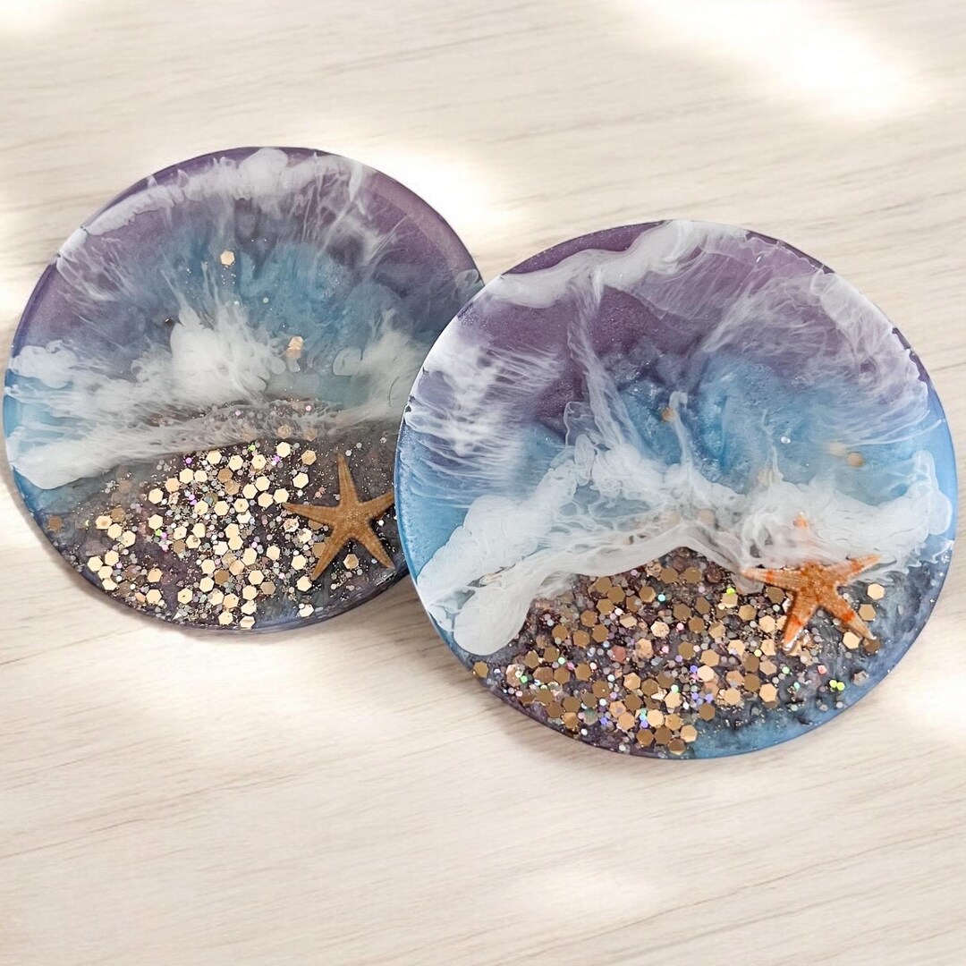 Hawaiian Beach Coaster Set With Starfish, Housewarming, Hostess Gift ...