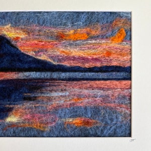 Ocean Wool Felt Picture. Sunset Wool Painted Felted Art, Waves Original ...