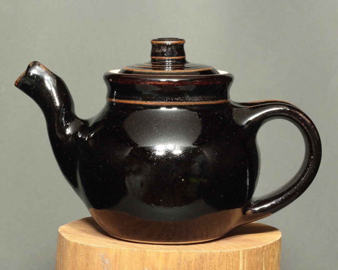 Teapot 2 Cup With Built in Strainer in Tenmoku Glaze - Etsy