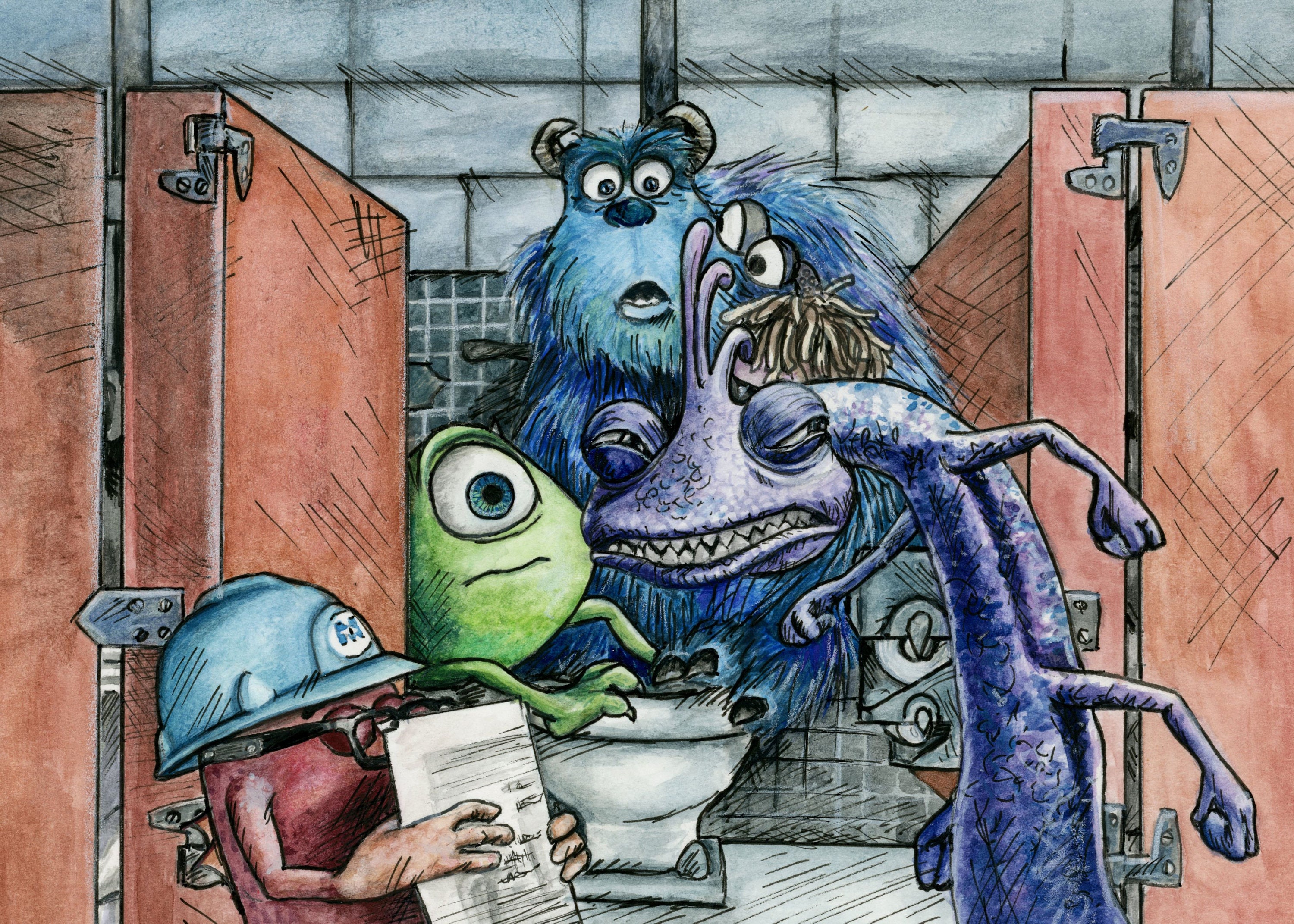 Monsters, Inc Bathroom Scene - Etsy