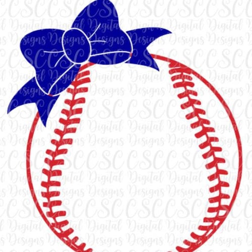 Baseball Bow SVG Baseball Monogram Frame Baseball Cut File - Etsy