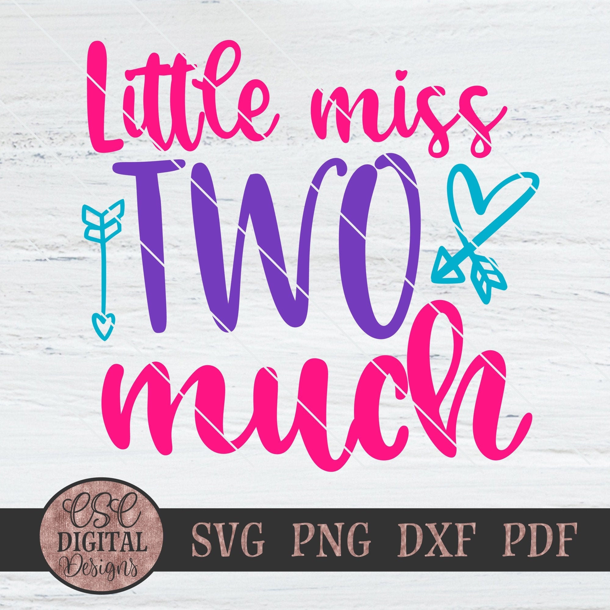 Little Miss TWO Much SVG Second Birthday SVG 2nd Birthday | Etsy