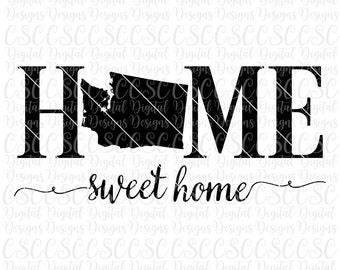 WA Home Svg Files Washington State Cutting File WA Home - Etsy