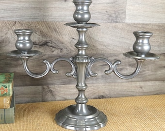 Vintage Insico Pewter 3 Arm Candelabra - Etsy
