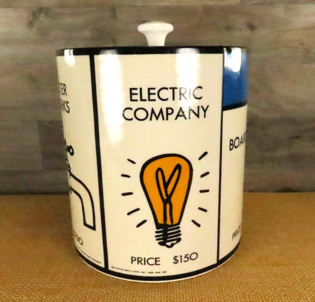 Rare Vintage 1970's Monopoly Ice Bucket, Monopoly Game Vinyl-look Ice ...