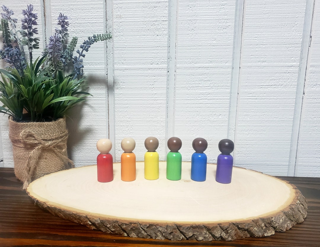 Rainbow Multicultural Peg Dolls / Montessori Toy / Waldorf / Preschool ...