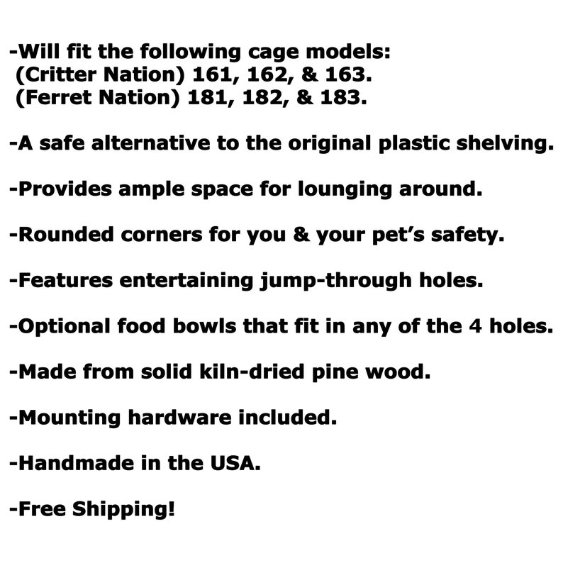 Critter/ferret Nation Cage Lounging Ledges: Kiln Dried Pine, Leaping ...