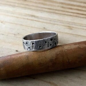 Men's Rustic Ring , Wedding Ring for Men , Ring for Him , Silver Narrow ...