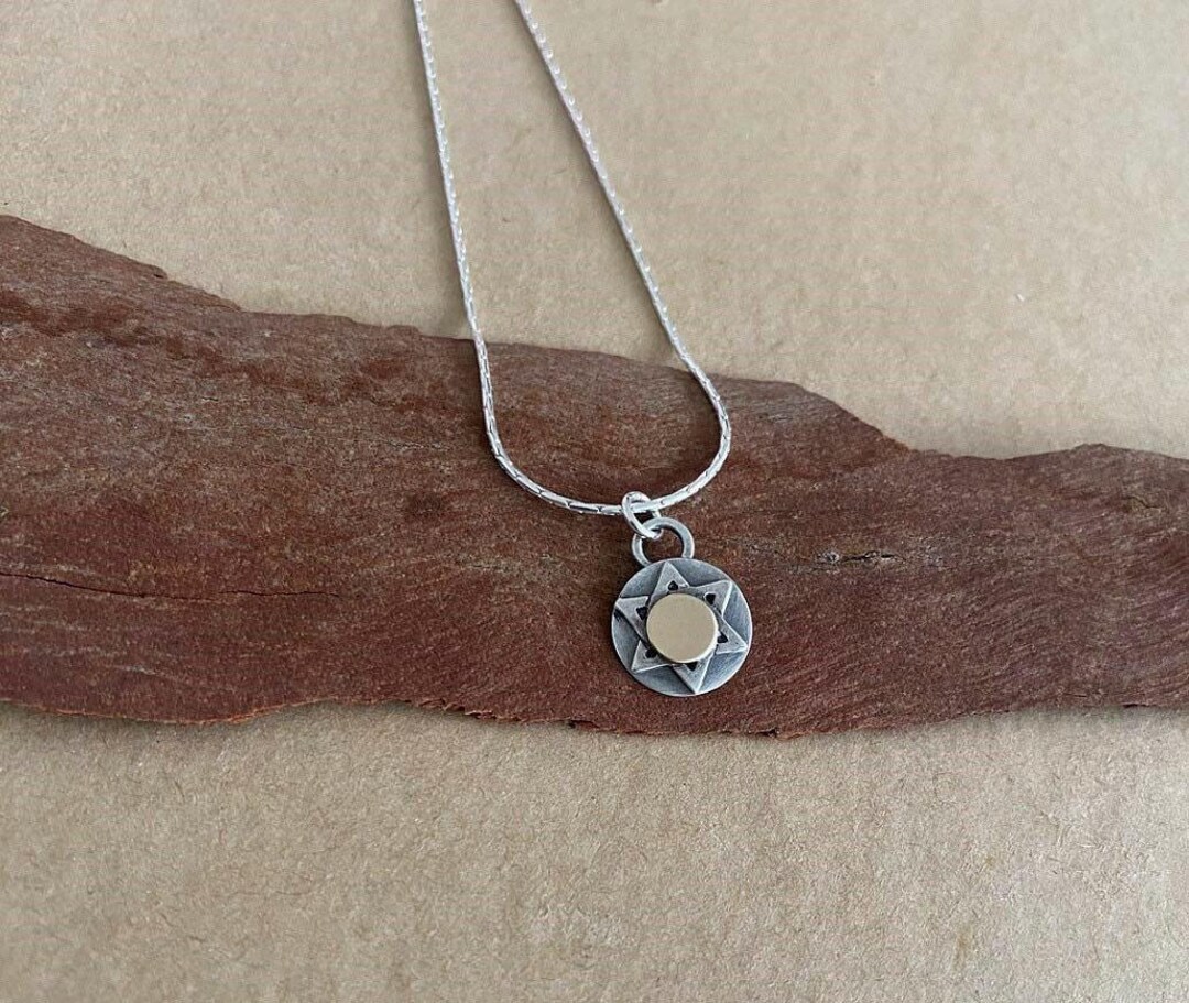 Mixed Metal David Star , Star of David Sterling Silver , Silver and ...