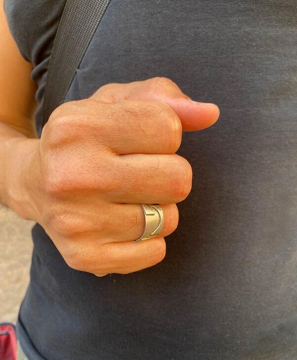 Wide Men's Ring Sterling Silver Ring for Man Handmade - Etsy