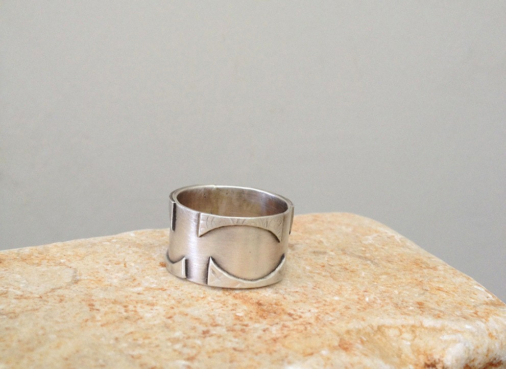 Wide Men's Ring Sterling Silver Ring for Man Handmade - Etsy