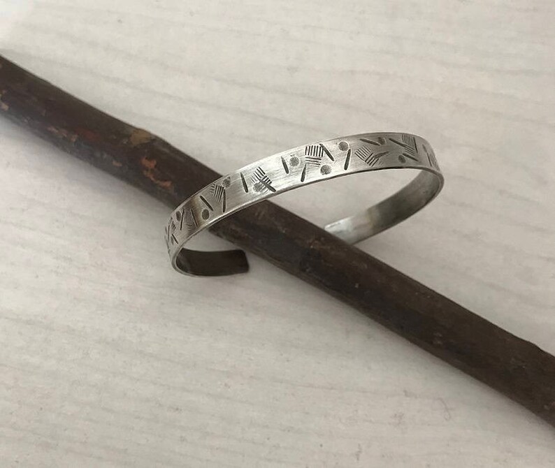 Mens Bracelet Stamped Cuff Gift for Him Silver Male Cuff - Etsy