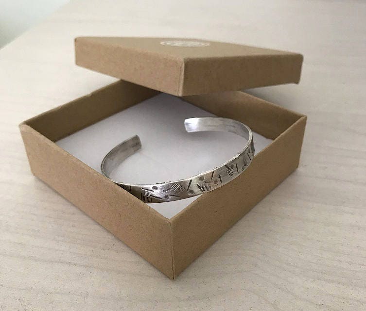 Mens Bracelet Stamped Cuff Gift for Him Silver Male Cuff - Etsy