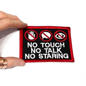 LOGO No Touch No Talk No Staring Embroidered 3x4 Block Patch - Etsy