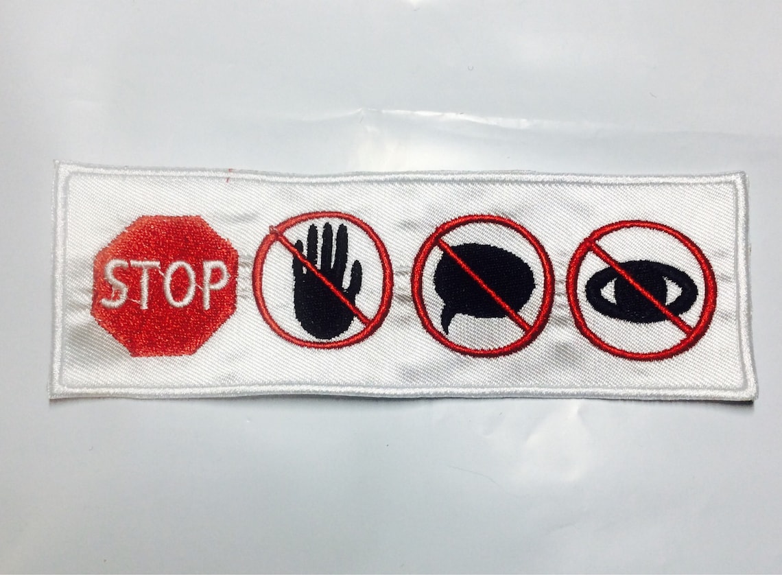 Logo Long Single Patch Stop No Touch No Talk No Eye Contact Etsy