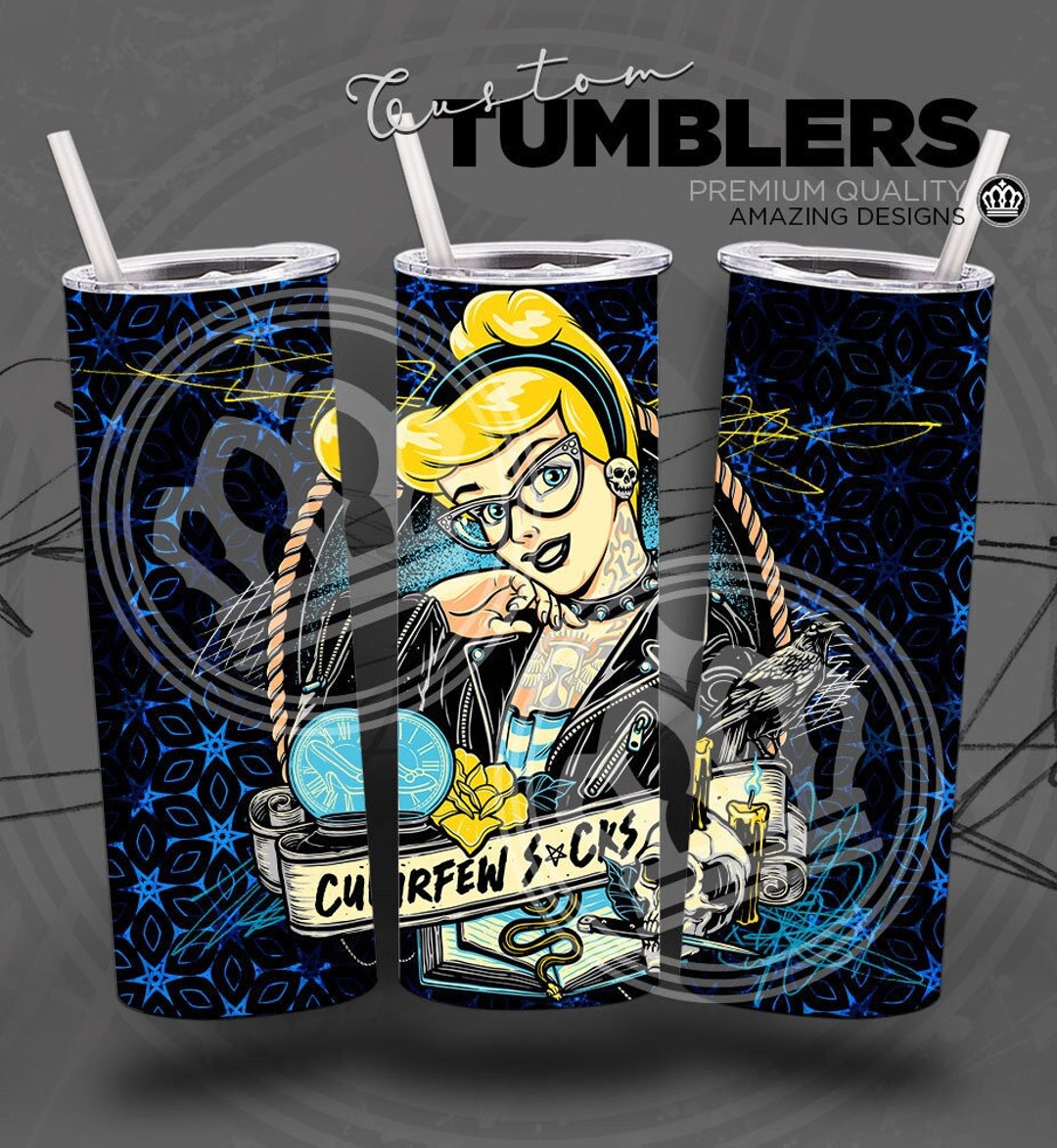 Rocker Cinderella Character Inspired Tumbler | Disney Tattoo 20oz ...